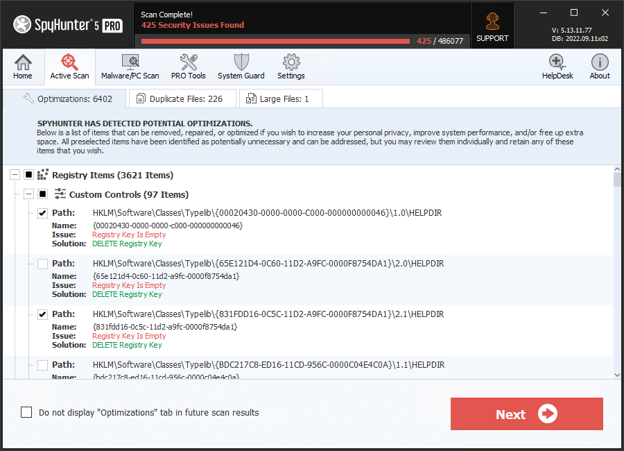 Interpreting the Scan Results - Remove Spyware & Malware with SpyHunter ...
